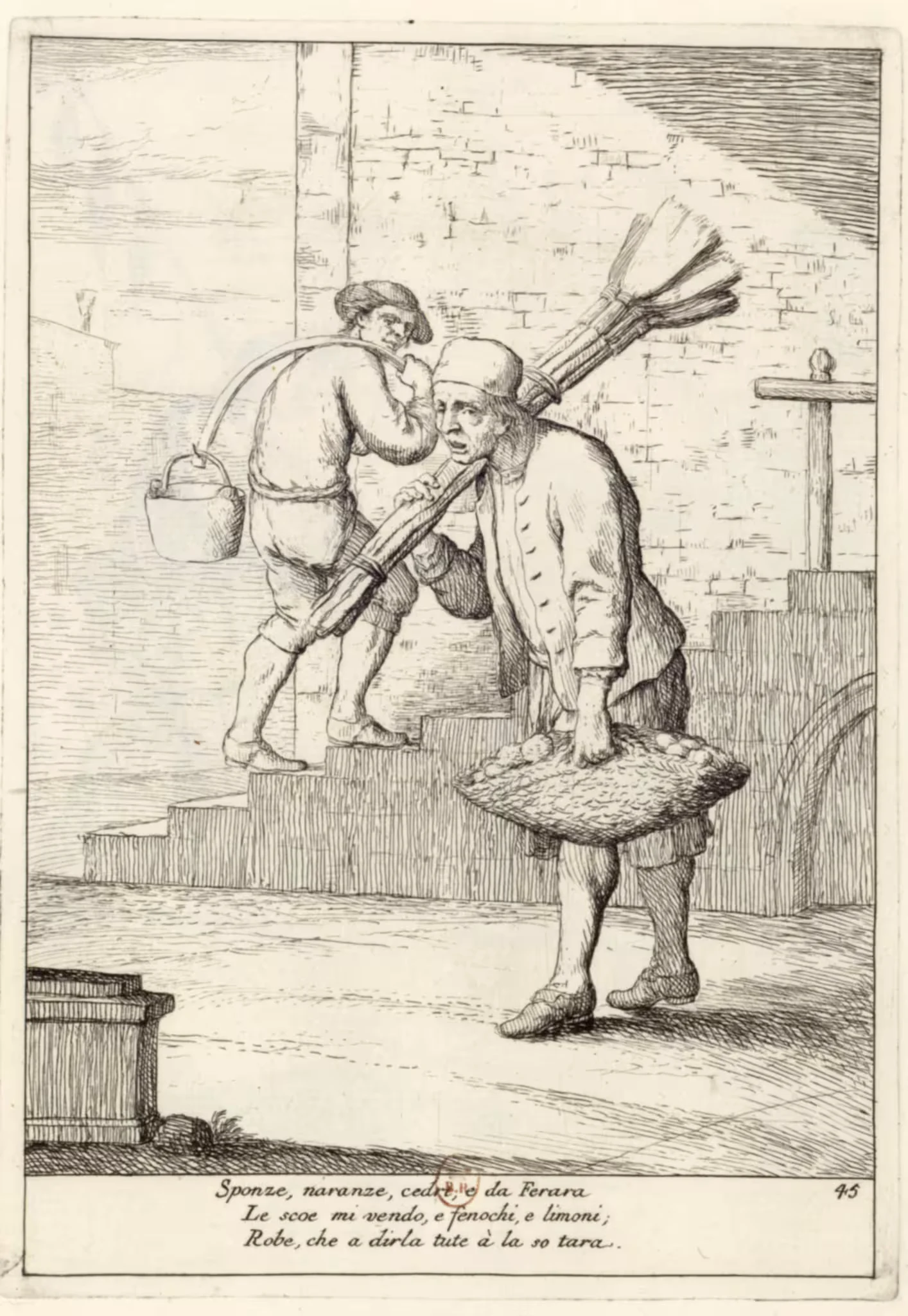 Sponze, Naranze , ec. — Sponges, brooms and citrus fruit sellers ...