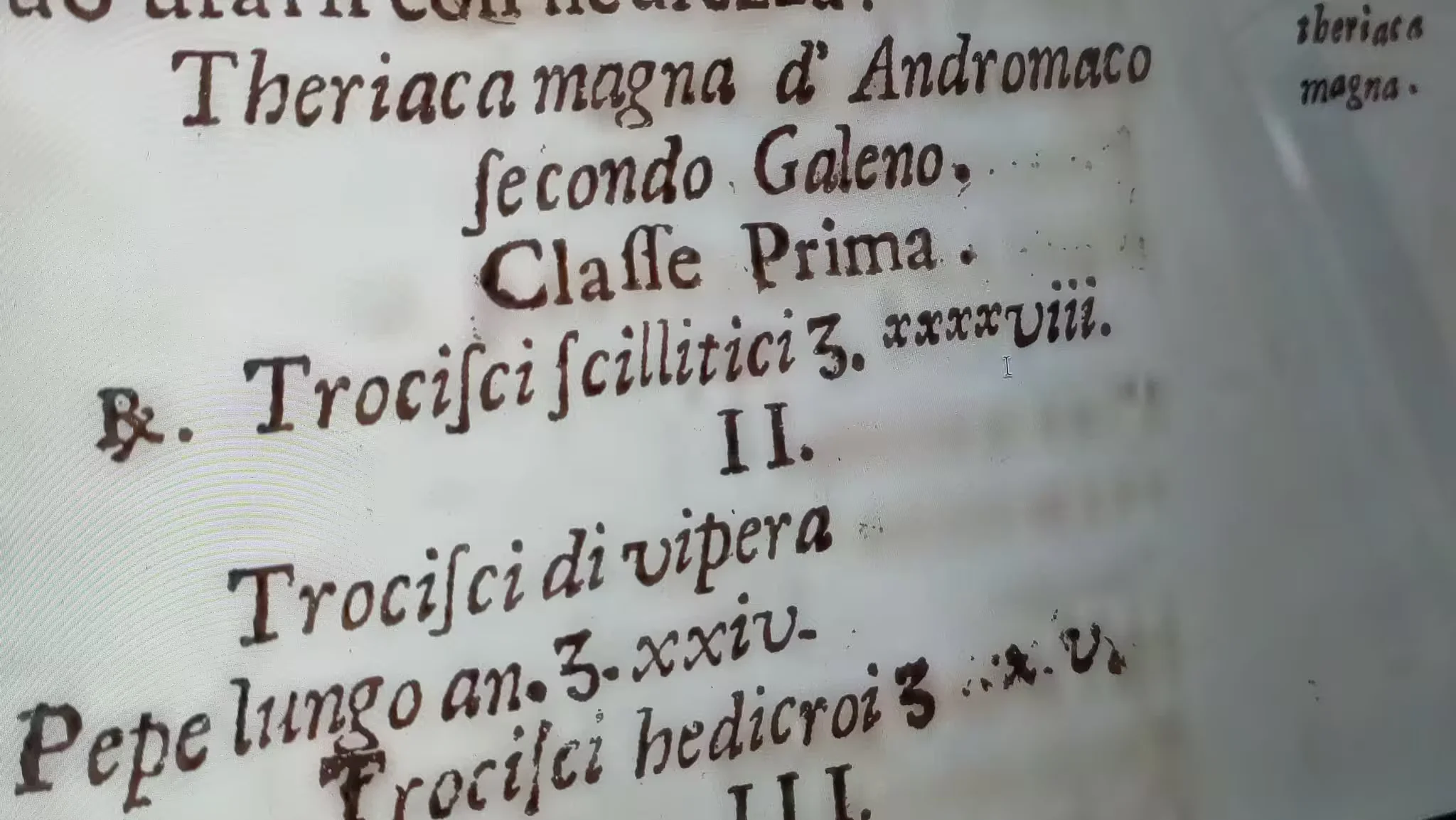 A Theriac recipe (1734) – History Walks in Venice